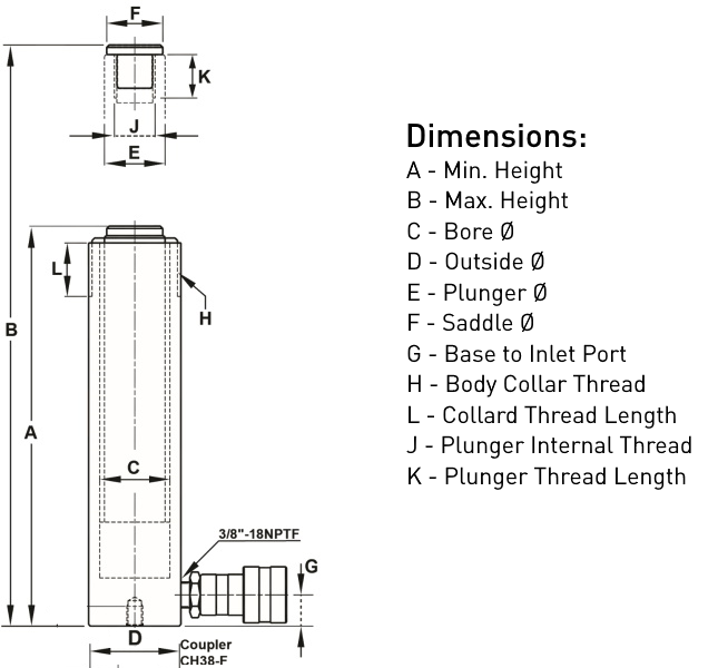 Single Acting Cylinders - BVA Hydraulics - Hydraulic Cylinders - Haitor